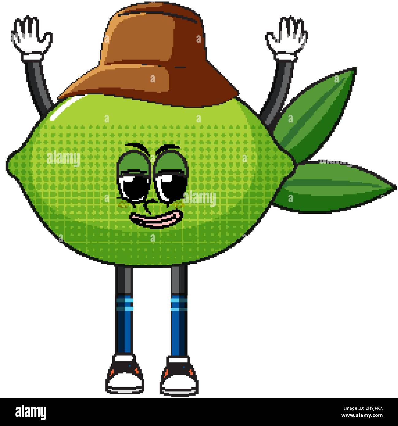 A lime cartoon character on white background illustration Stock Vector ...