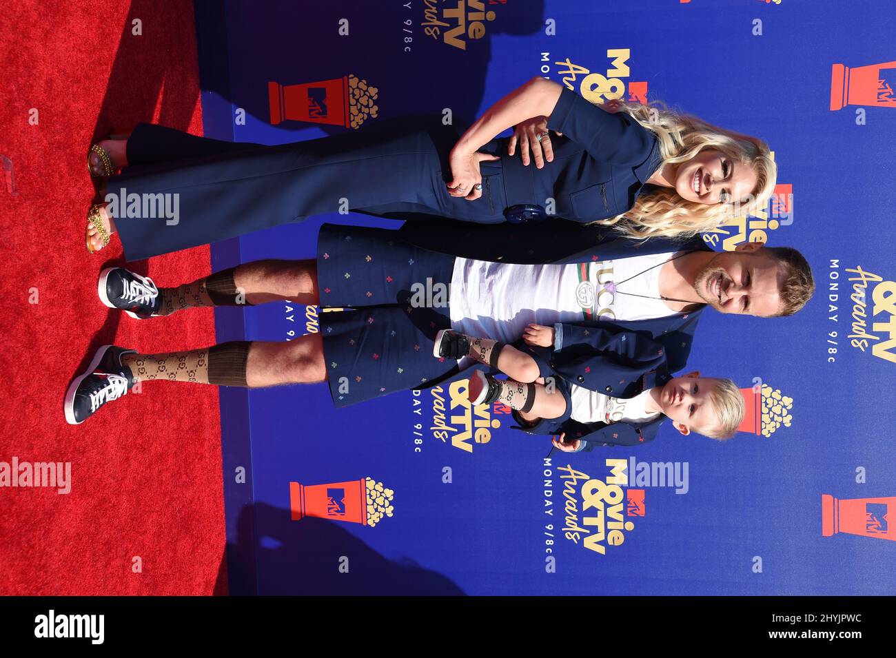 Heidi Montag, Spencer Pratt and Gunner Stone arriving to the MTV Movie ...