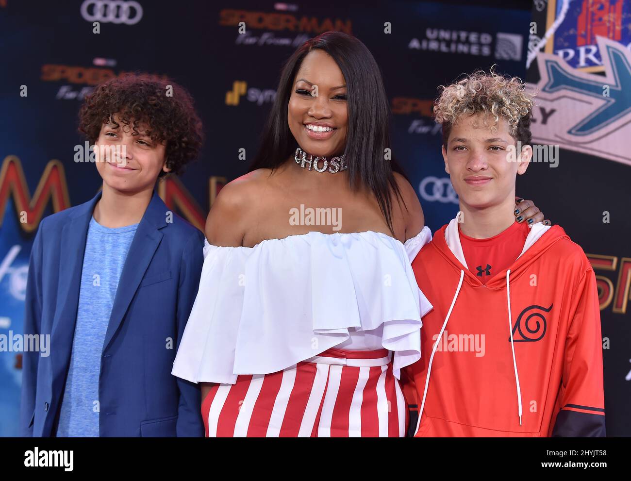 Garcelle Beauvais, Jax Nilon and Jaid Nilon at the "Spider-Man: Far ...