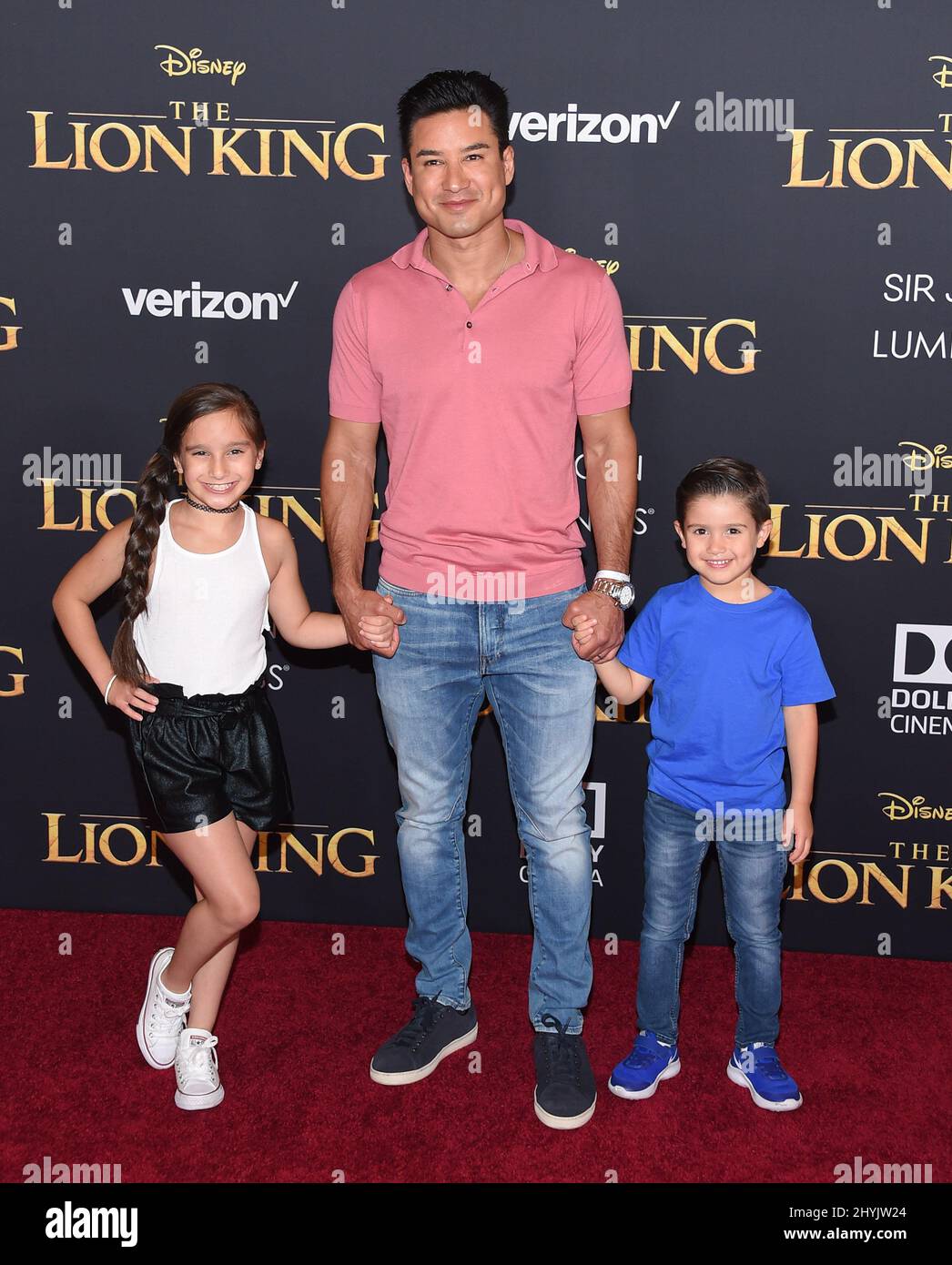 Gia Francesca Lopez, Mario Lopez and Dominic Lopez at "The Lion King ...