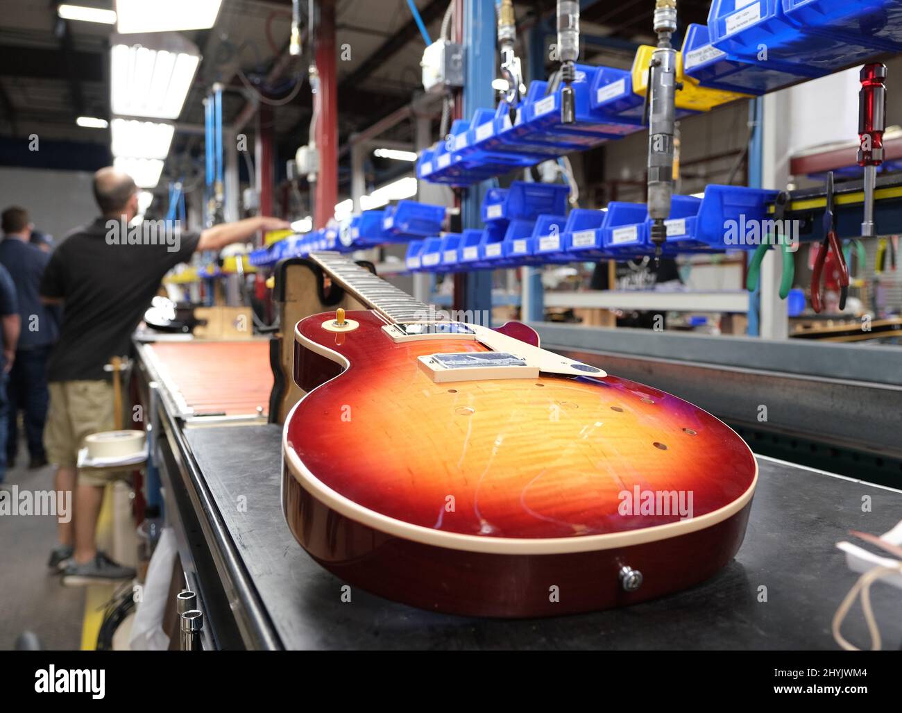 Tour of the Gibson USA Factory on July 17, 2019 in Nashville Stock ...