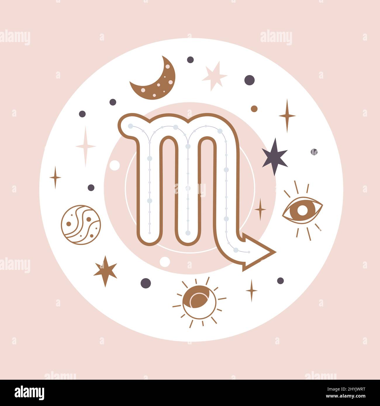Scorpio Horoscope sign vector - Zodiac astrology element. Esoteric ...