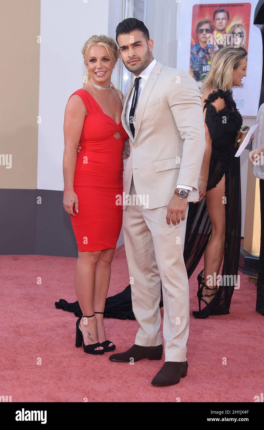 Britney Spears and Sam Asghari at the Los Angeles premiere of "Once ...