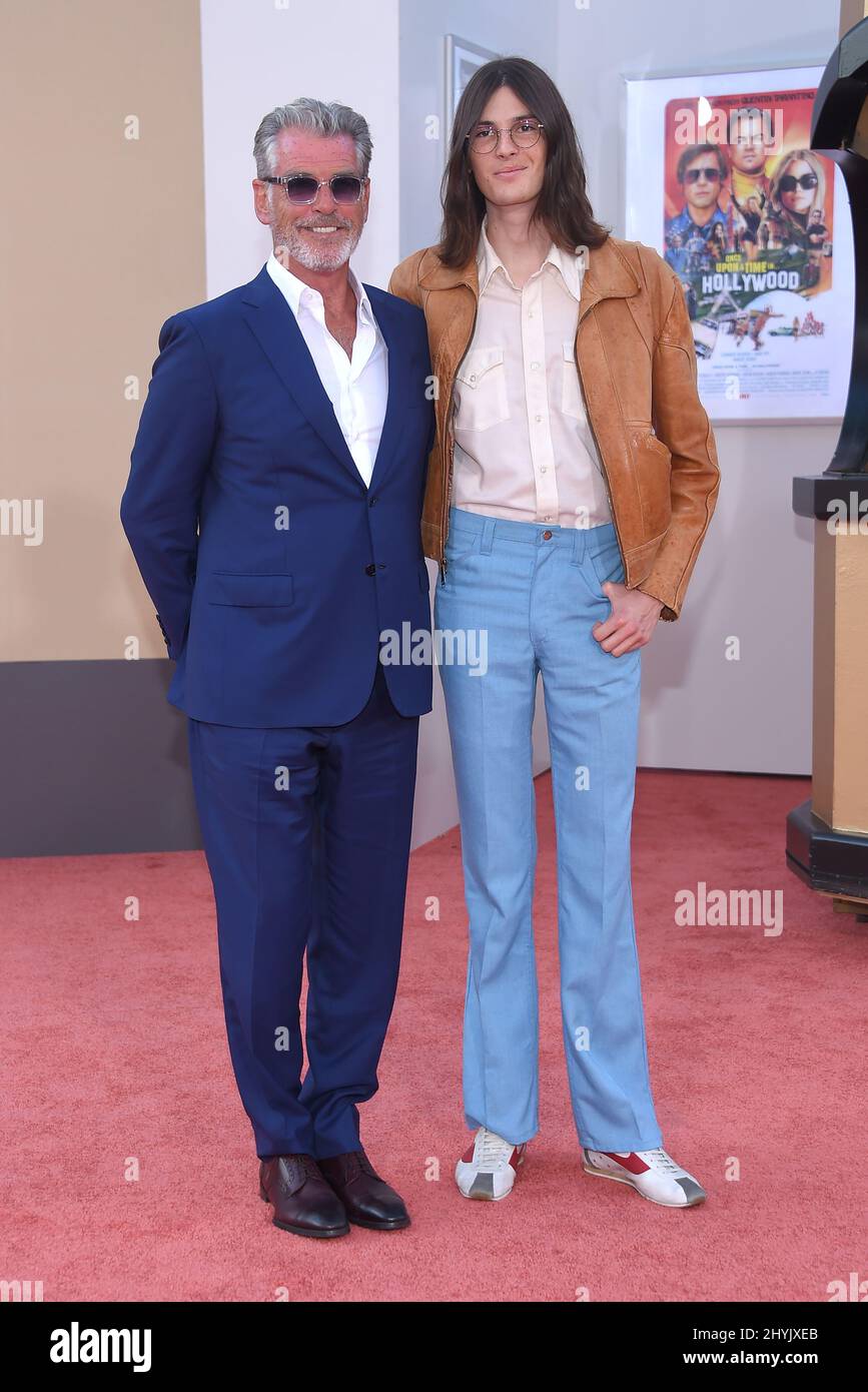 Pierce Brosnan and Dylan Brosnan at the Los Angeles premiere of "Once ...