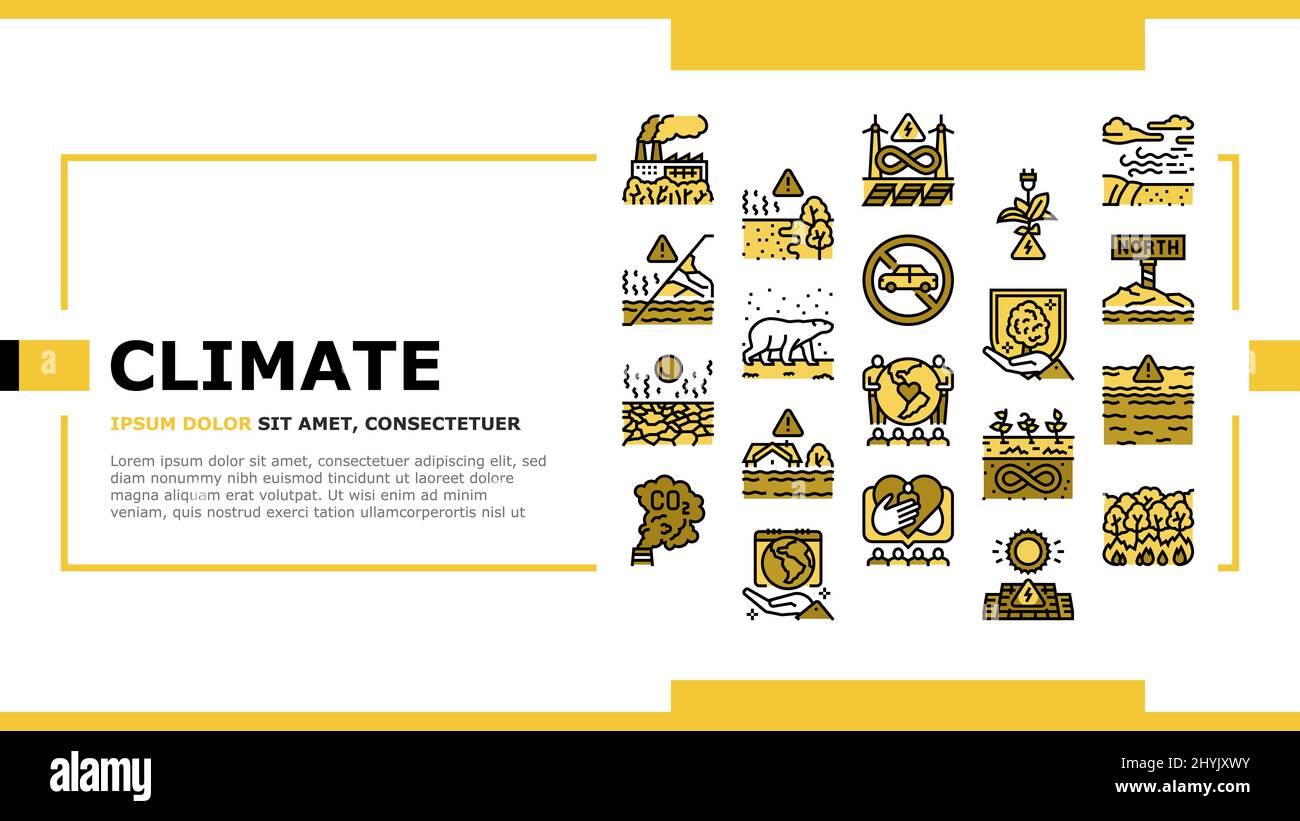 Climate Change And Eco Problem Landing Header Vector Stock Vector Image ...