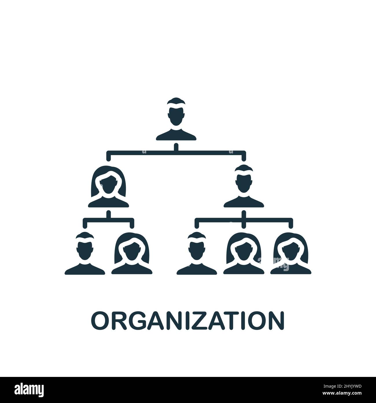 Organization icon. Monochrome simple icon for templates, web design and ...