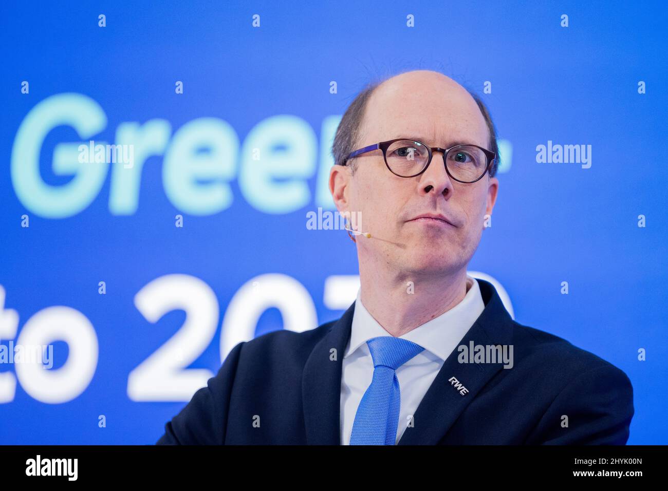 Essen, Germany. 15th Mar, 2022. Michael Müller, CFO of RWE, stands on ...