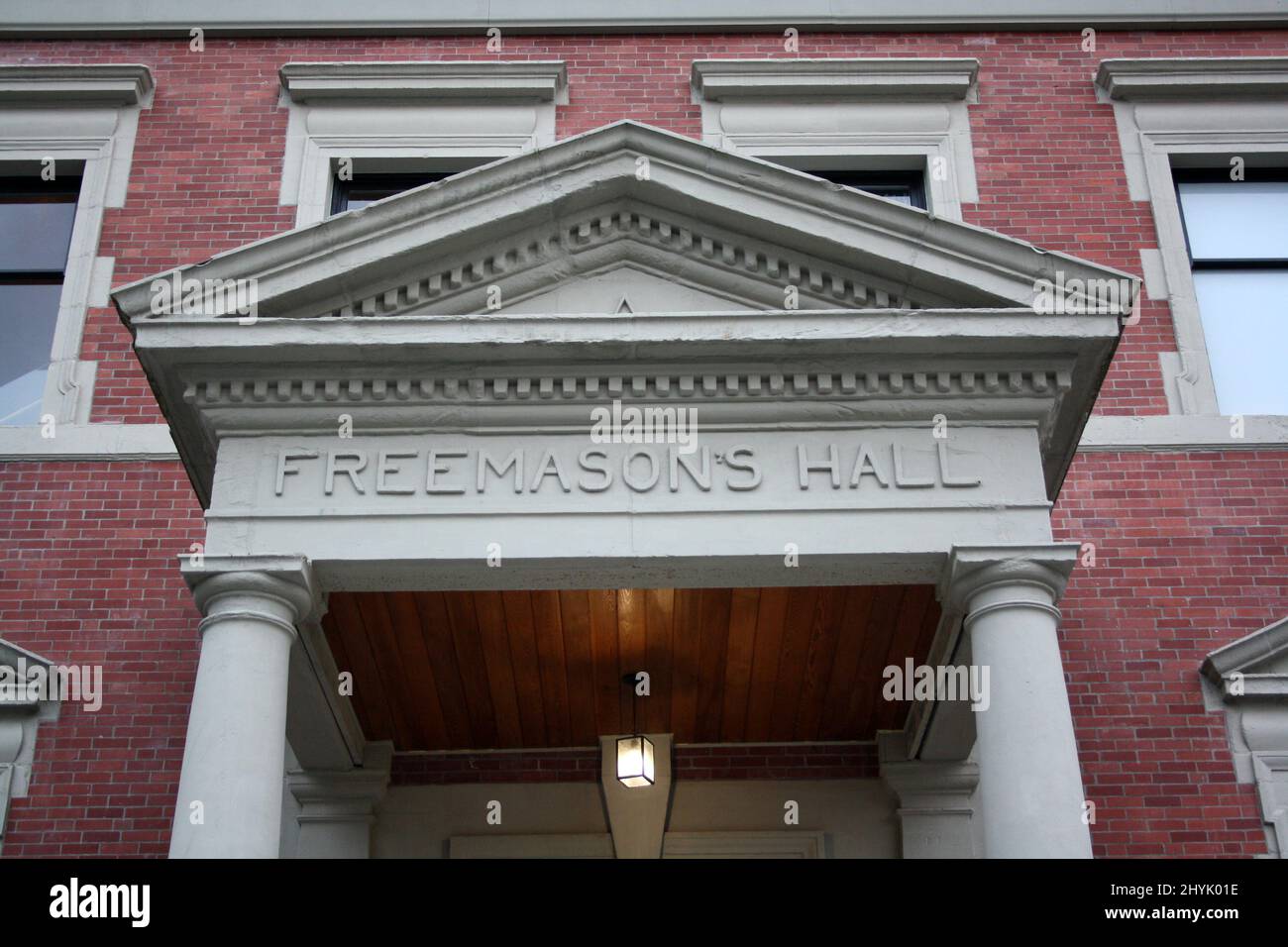 The Freemason's building front entrance in New Westminster, British ...