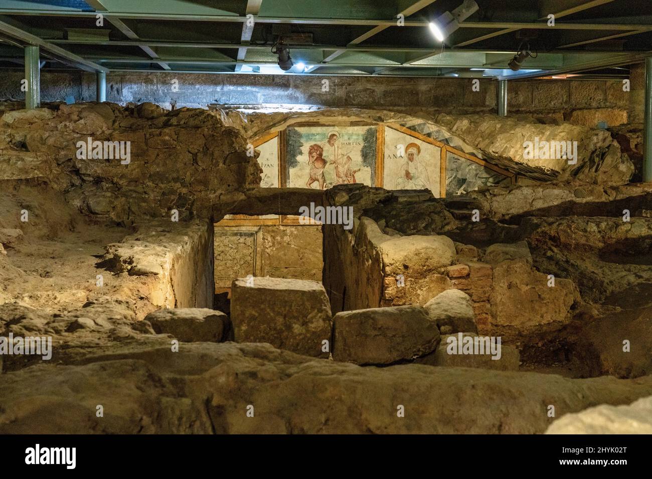 Crypt of Santa Eulalia. Ancient Paleochristian necropolis located under ...