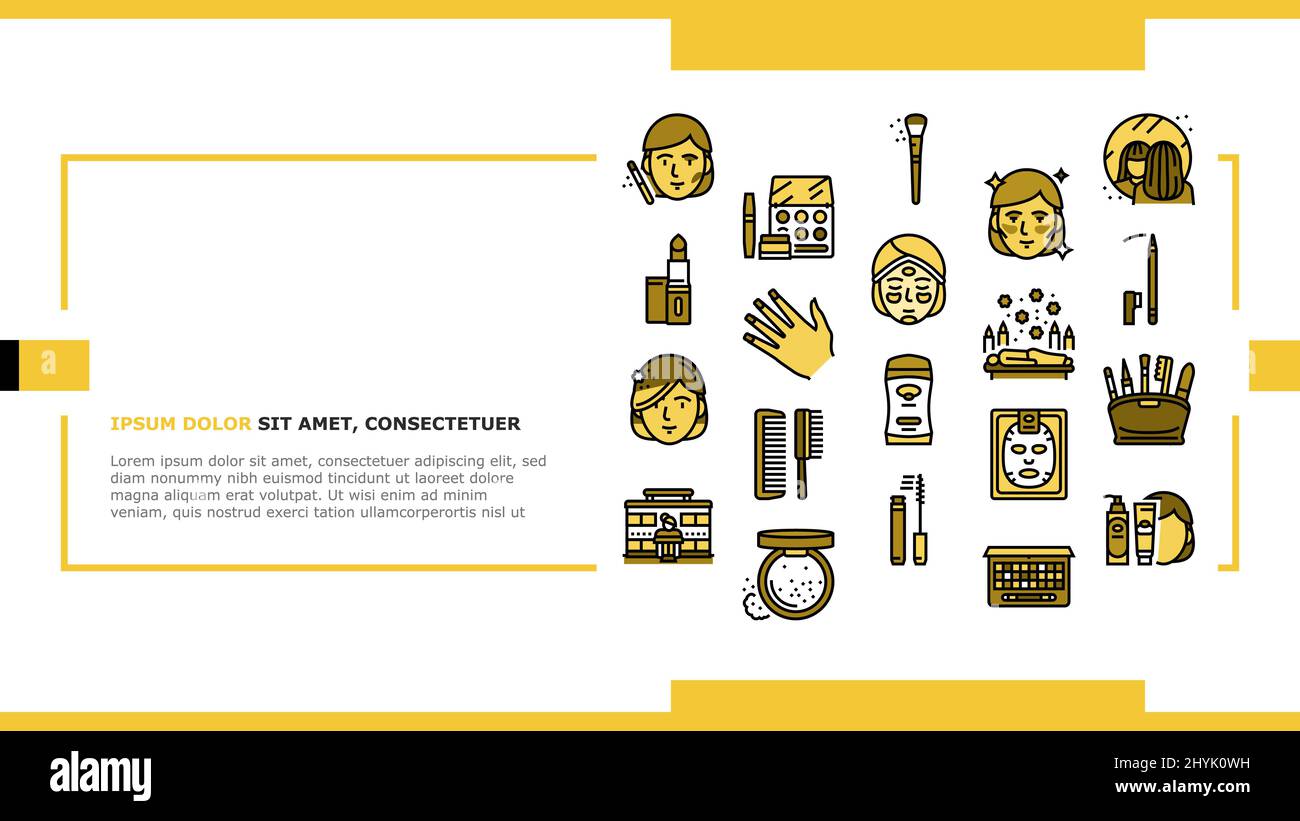 Makeup Cosmetology Procedure Landing Header Vector Stock Vector Image ...