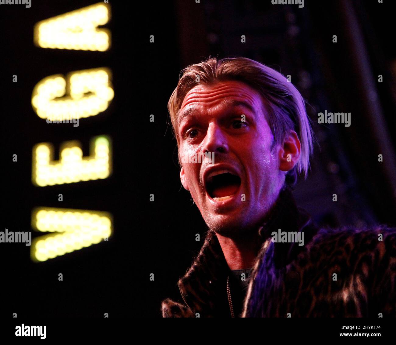 Aaron Carter performing onstage at the Pop 2000 Tour concert held at ...