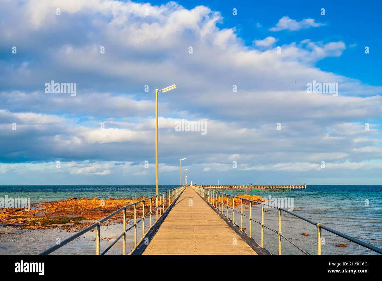 Moonta Bay jetty at sunrise, Yorke Peninsula, South Australia Stock ...