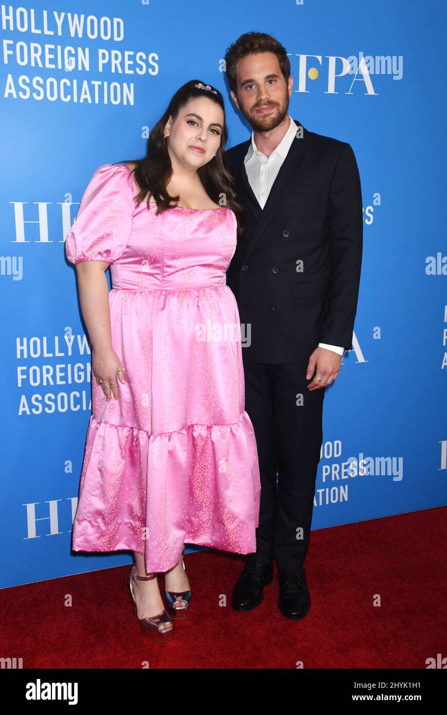 Beanie Feldstein and Ben Platt at the Hollywood Foreign Press ...