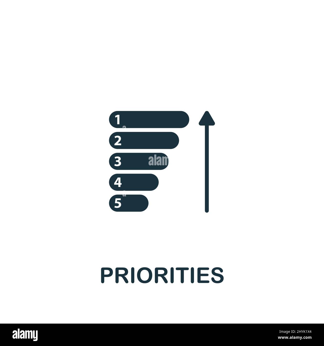 Priorities icon. Monochrome simple icon for templates, web design and ...