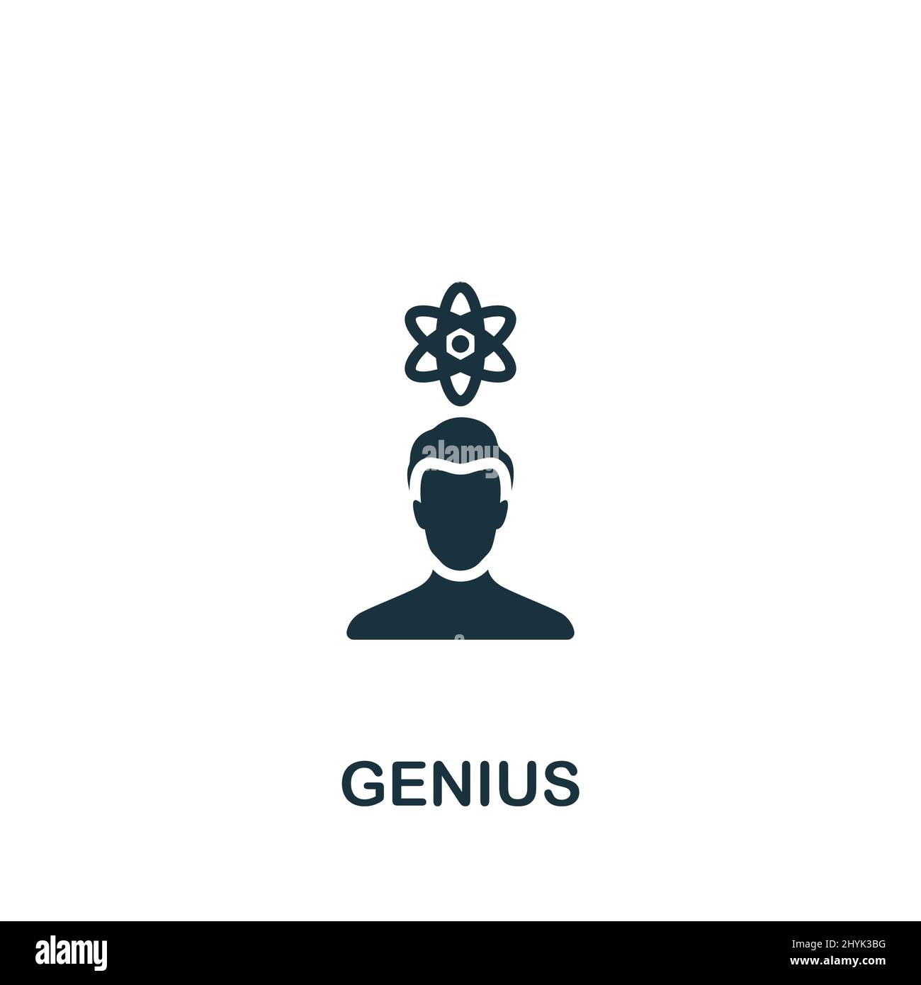 Genius icon. Monochrome simple icon for templates, web design and ...