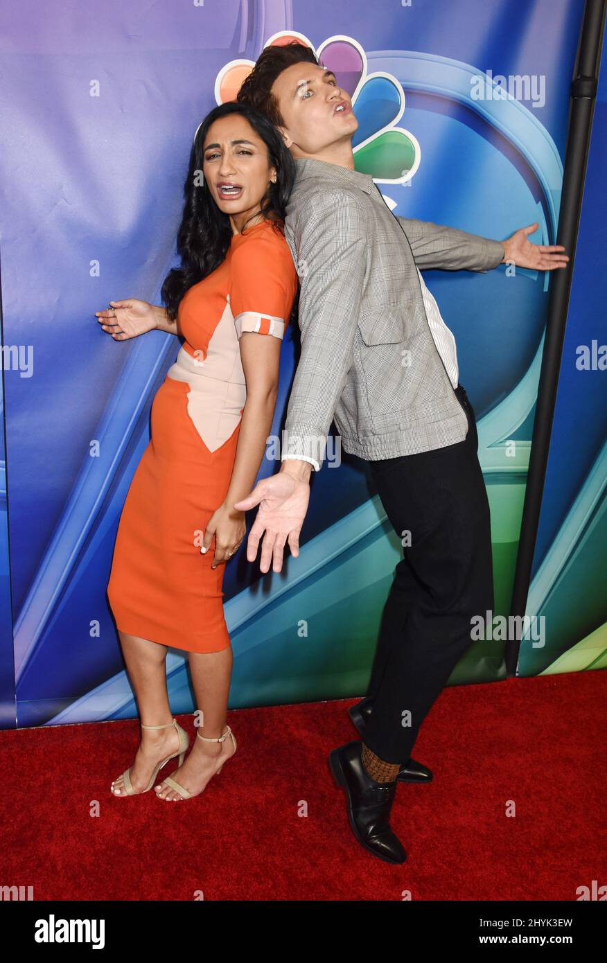 Kiran Deol and Moses Storm attending the 2019 NBC TCA Press Tour held ...