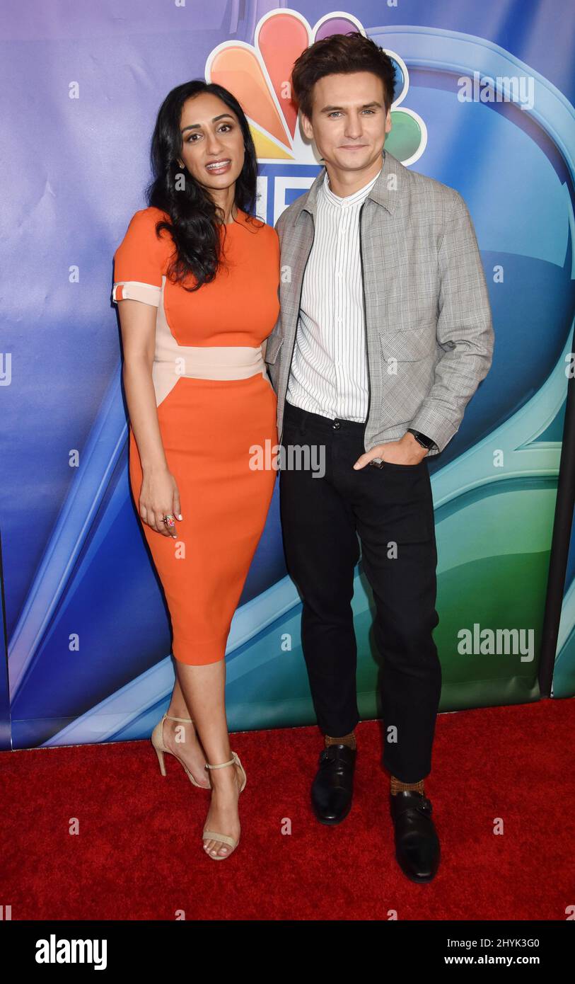 Kiran Deol and Moses Storm attending the 2019 NBC TCA Press Tour held ...