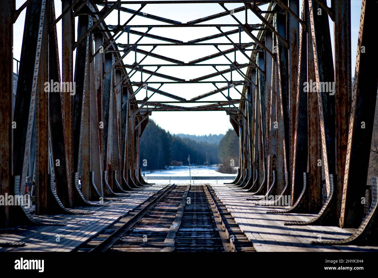 No longer used and abandoned railway bridge in Santakos 1 street ...