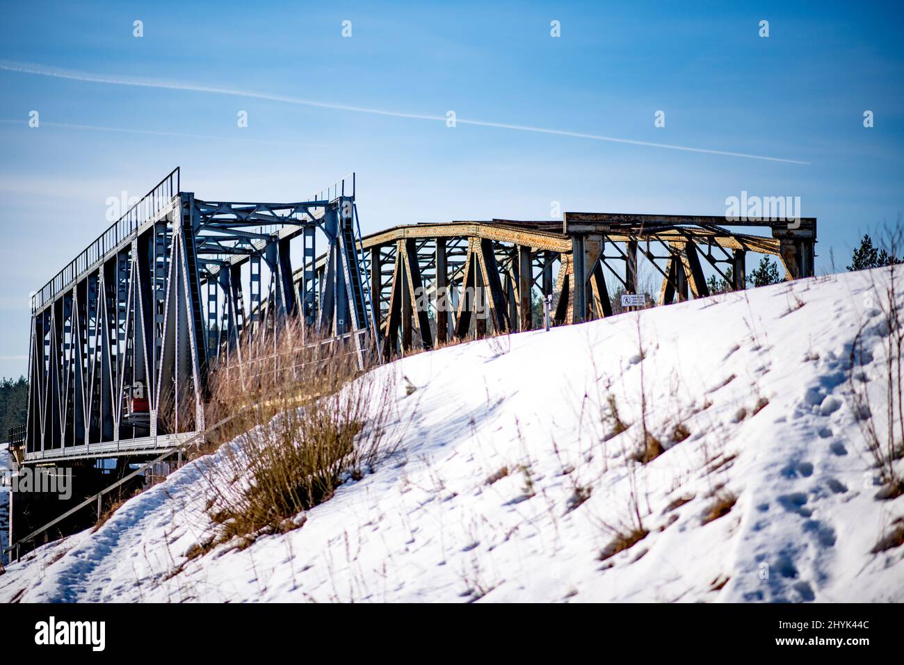 No longer used and abandoned railway bridge in Santakos 1 street ...