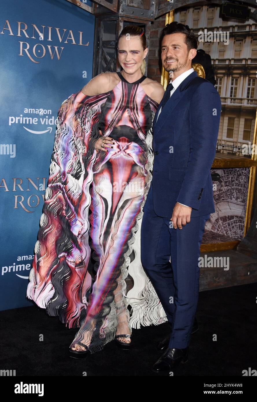 Cara Delevingne and Orlando Bloom at the 'Carnival Row' Los Angeles ...