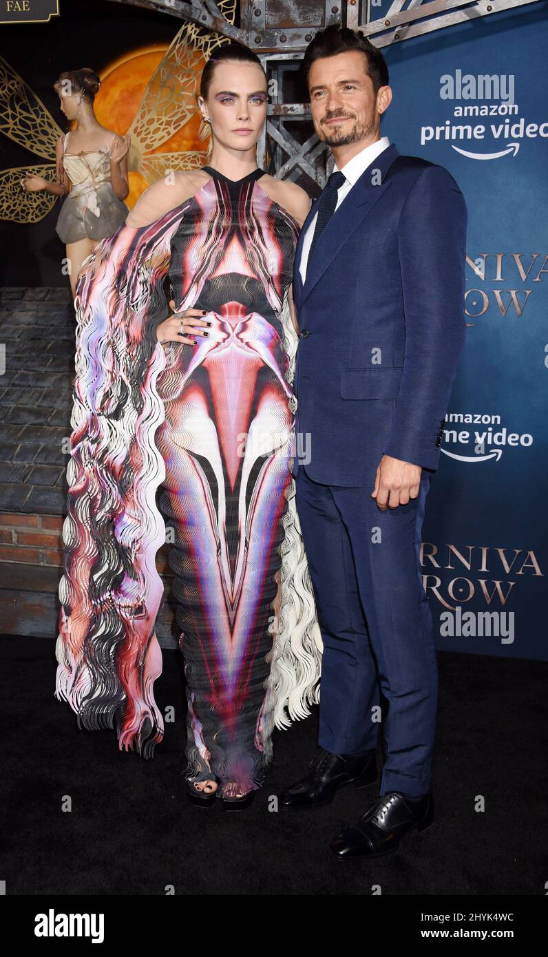 Cara Delevingne and Orlando Bloom at the 'Carnival Row' Los Angeles ...