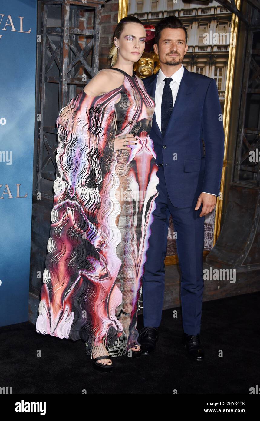 Cara Delevingne and Orlando Bloom at the 'Carnival Row' Los Angeles ...