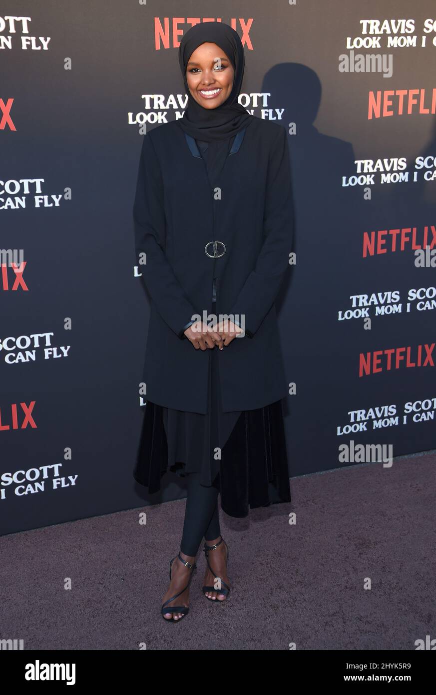 Halima Aden arriving to the Netflix' Premiere 'Travis Scott: Look Mom I ...