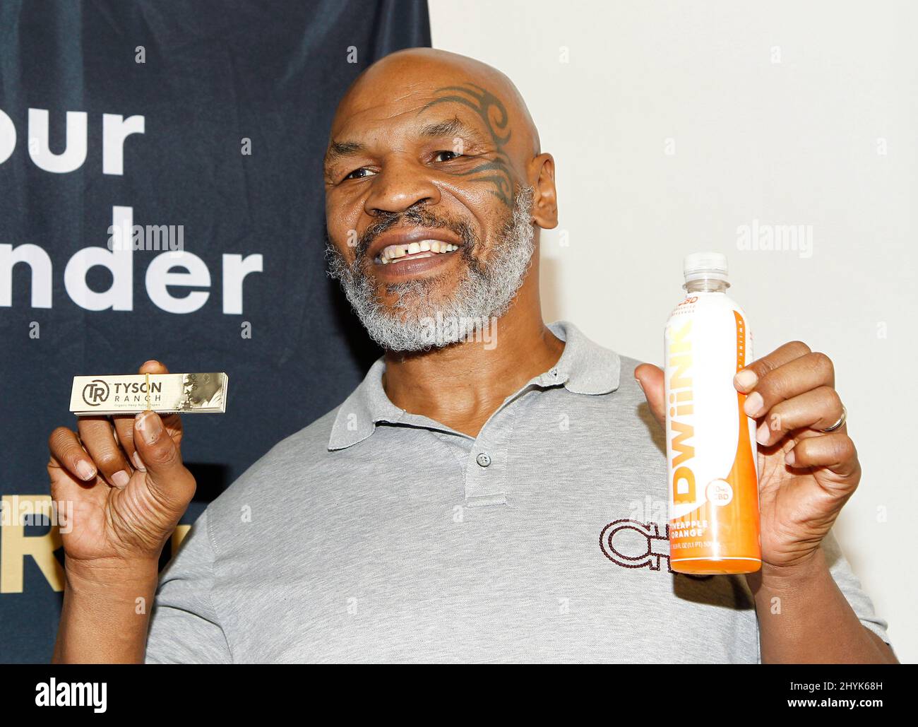 Mike Tyson celebrates the launch of products from Tyson Ranch, his own ...
