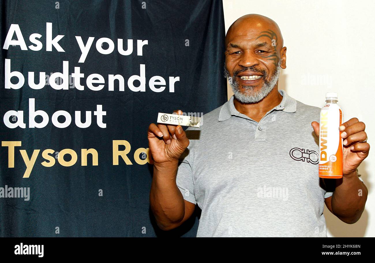 Mike Tyson celebrates the launch of products from Tyson Ranch, his own ...