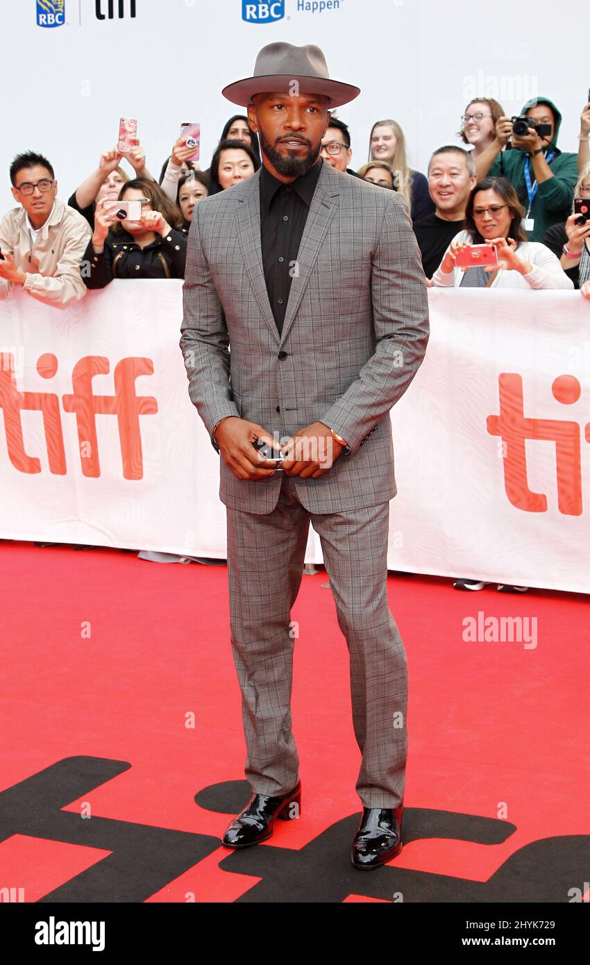 Jamie Foxx at the premiere of "Just Mercy" during the 2019 Toronto ...