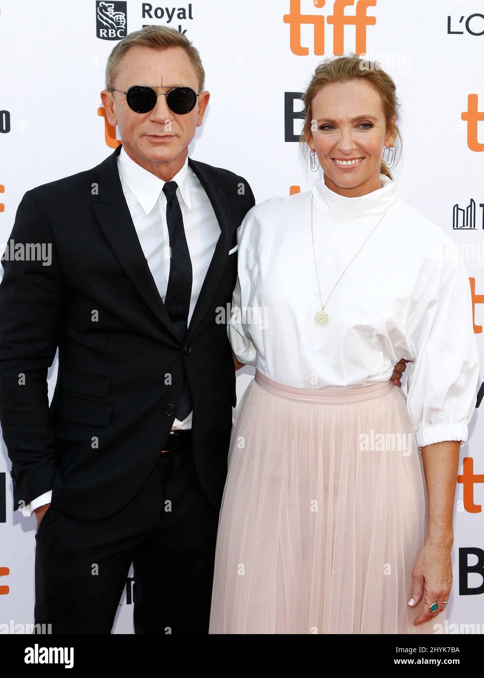 Daniel Craig and Toni Collette at the premiere of "Knives Out" during ...