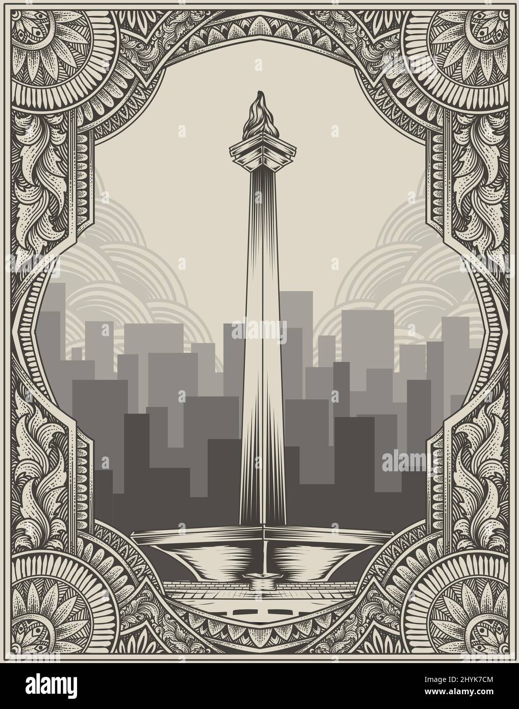 Illustration Monas jakarta landmark icon Stock Vector Image & Art - Alamy