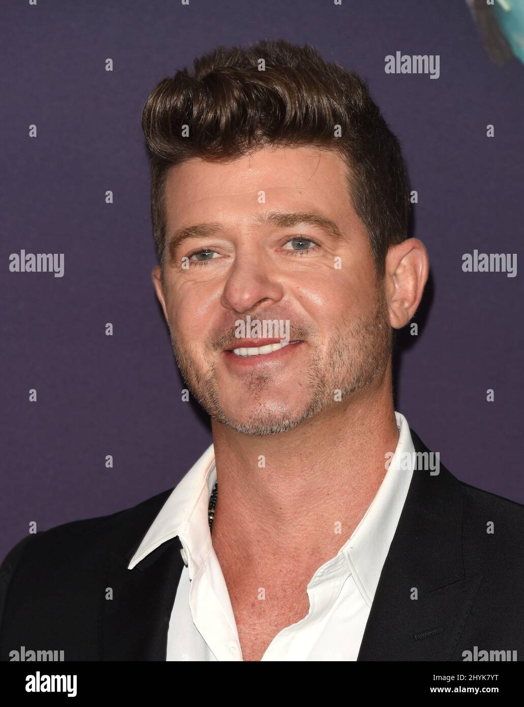 Robin Thicke arriving to the 'The Masked Singer' Season 2 Premiere at ...