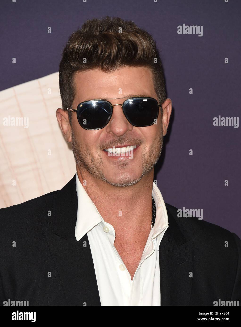 Robin Thicke arriving to the 'The Masked Singer' Season 2 Premiere at ...