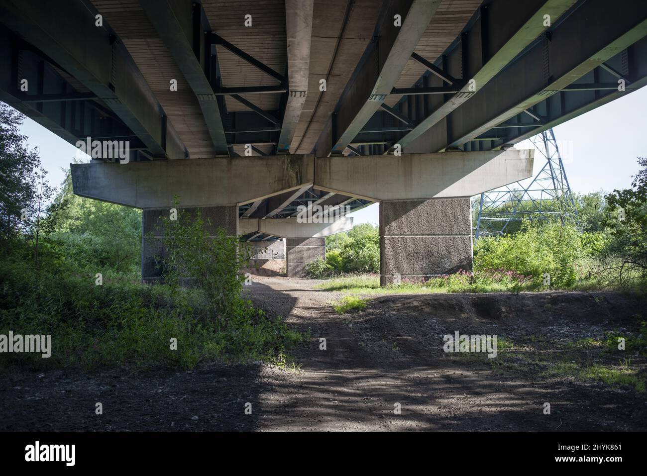 Closeup of the underneath of a bridge Stock Photo - Alamy