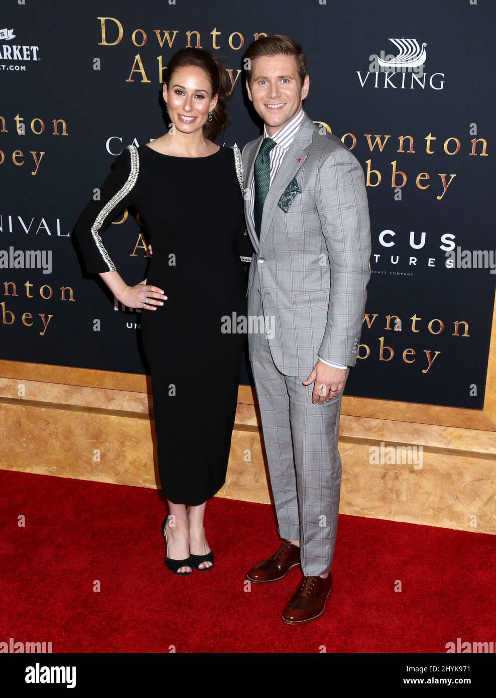 Allen Leech & wife Jessica Blair Herman attending the Downton Abbey ...
