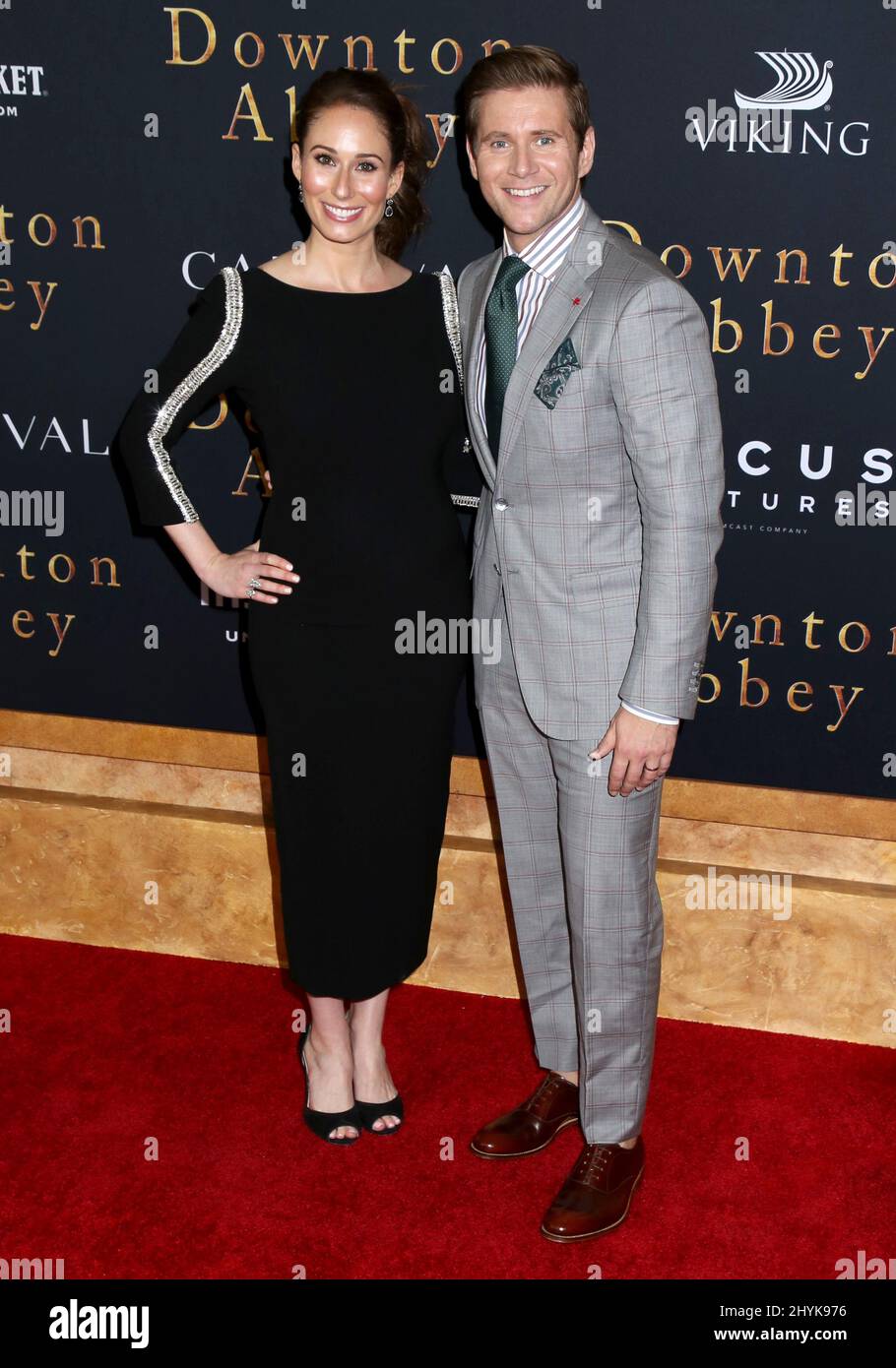 Allen Leech & wife Jessica Blair Herman attending the Downton Abbey ...