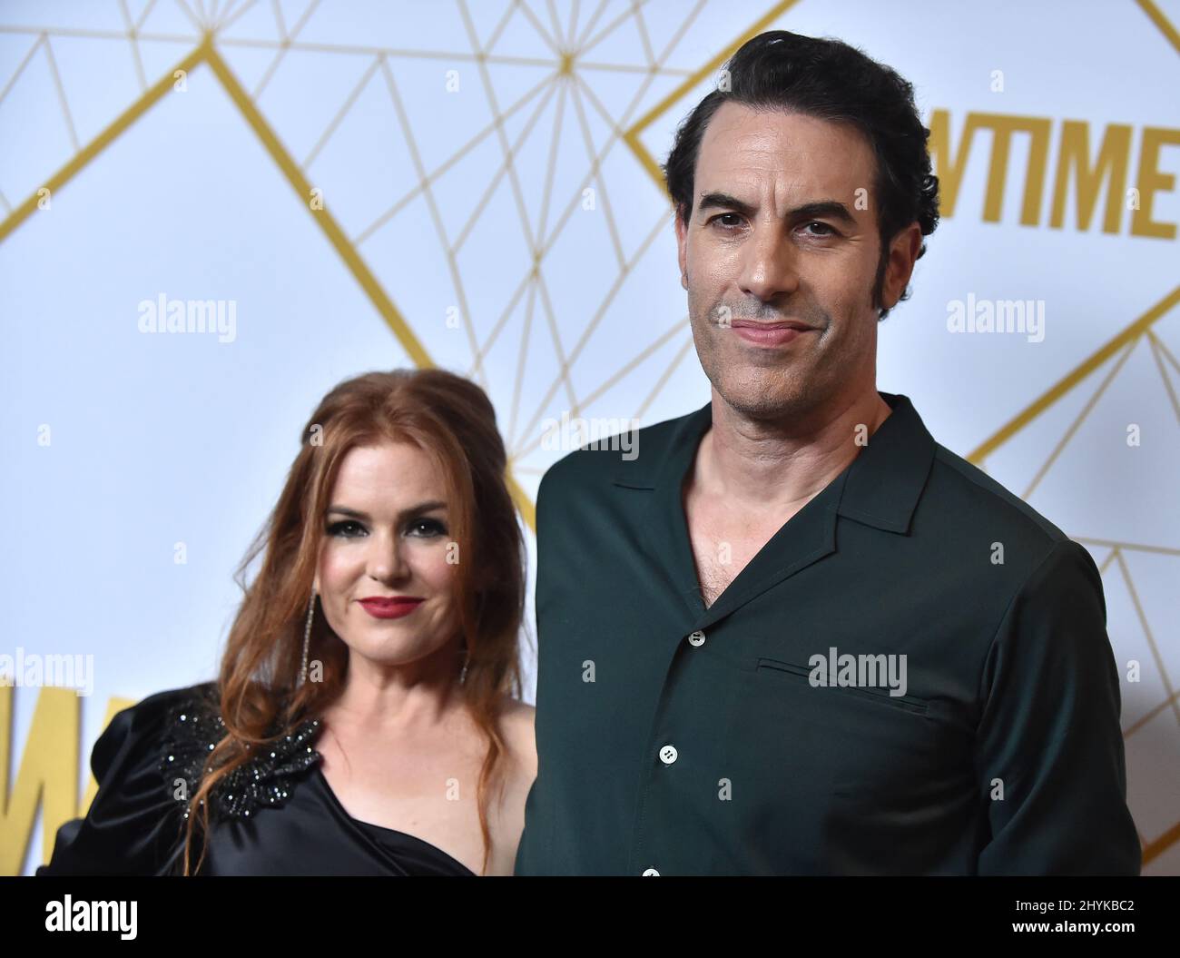 Isla Fisher and Sacha Baron Cohen arriving to the Showtime Celebrates ...