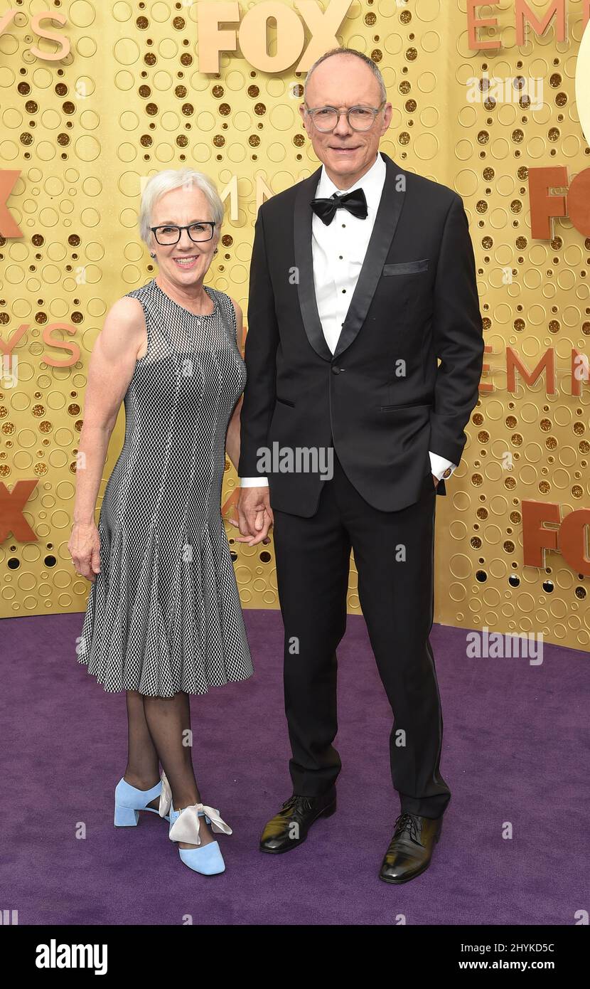 Michael Tolkin and Wendy Mogel attending the 71st Primetime Emmy Awards ...