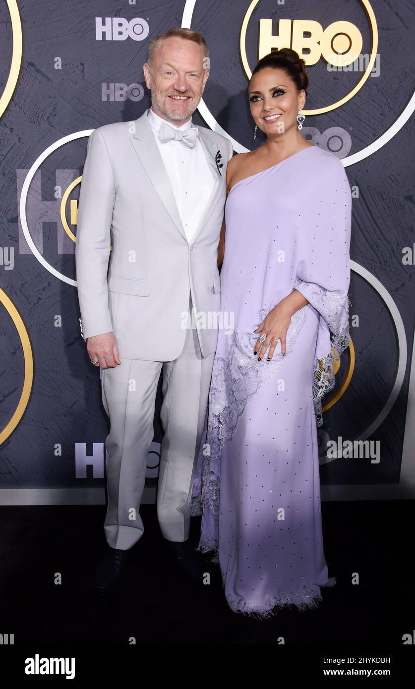 Jared Harris and Allegra Riggio attending the 2019 HBO Emmy Party held ...