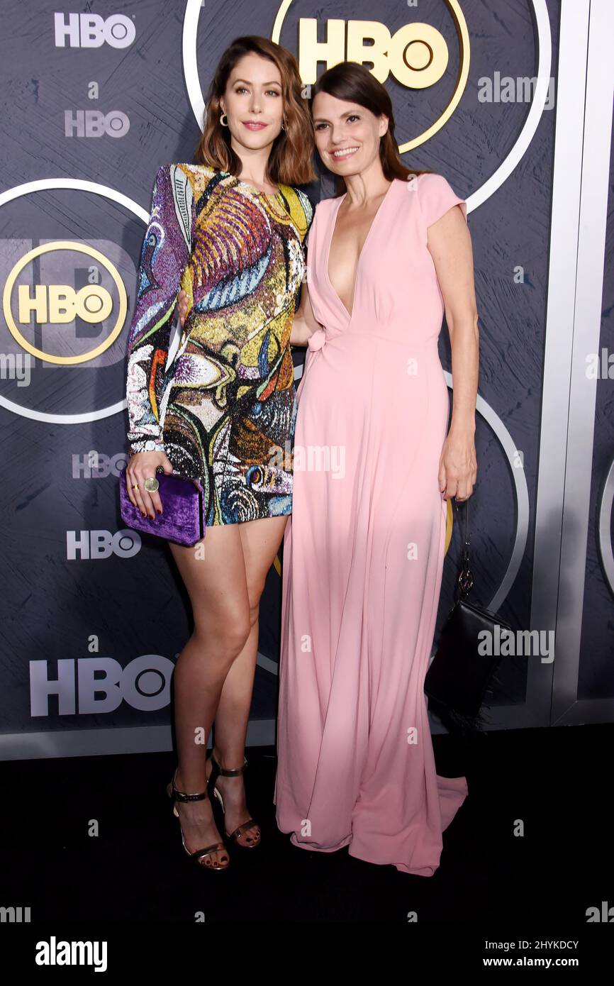 Amanda Crew and Suzanne Cryer attending the 2019 HBO Emmy Party held at ...