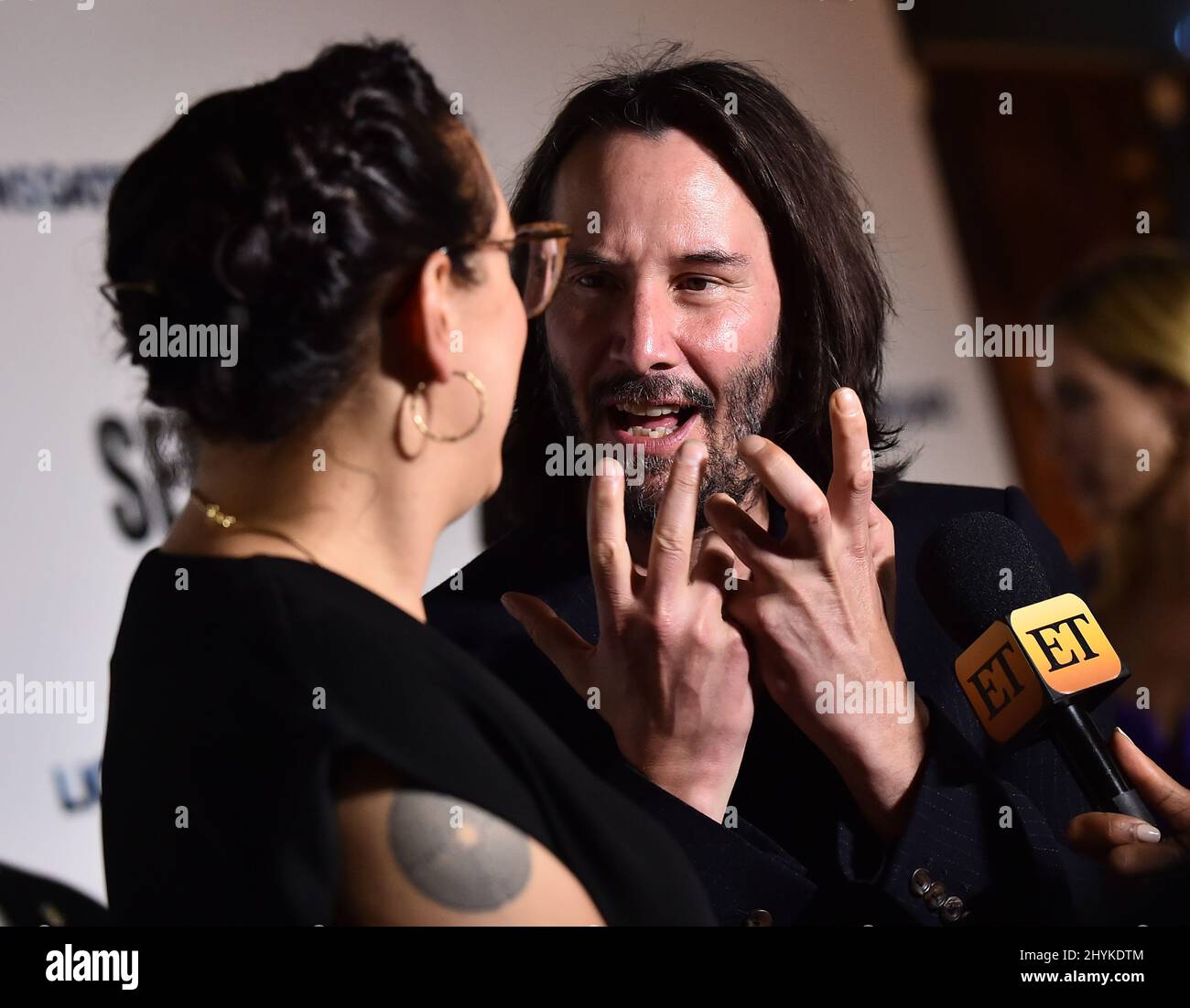 Keanu Reeves and Karina Miller arriving to the 'Semper Fi' Los Angeles ...