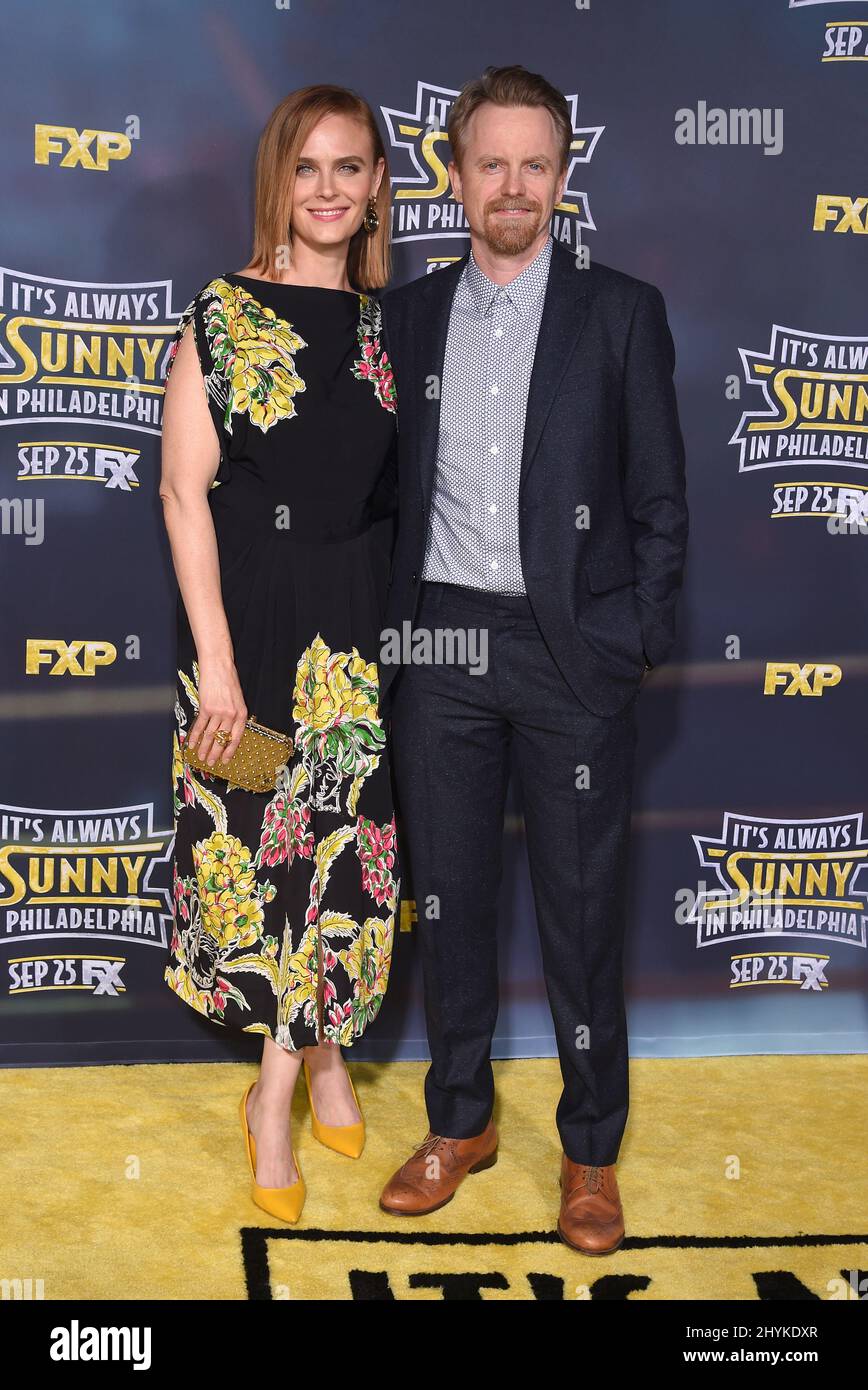Emily Deschanel and David Hornsby at the season 14 premiere of "It's ...