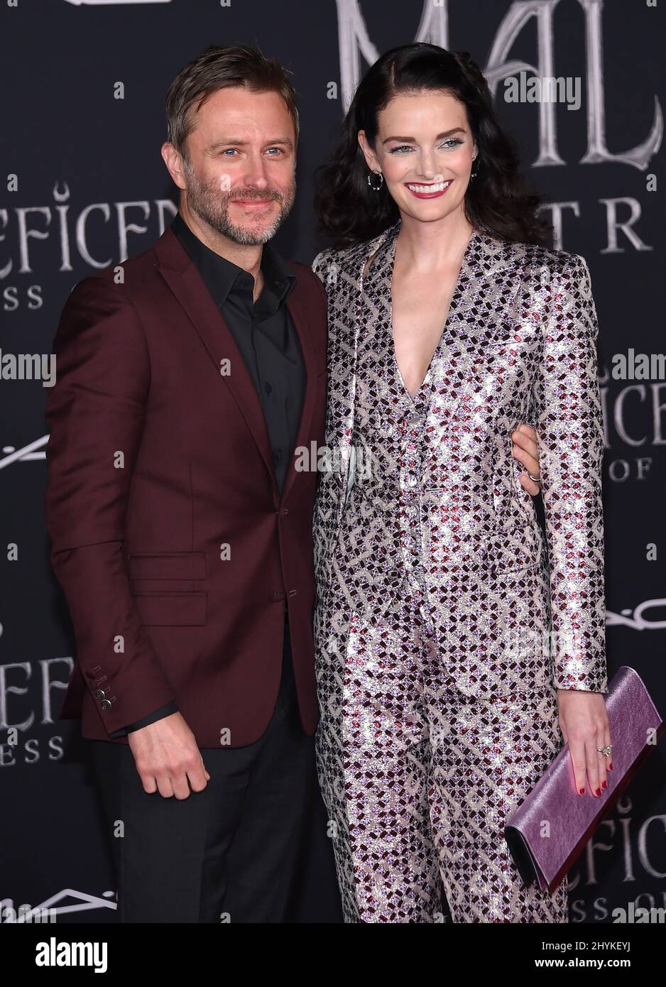 Chris Hardwick and Lydia Hearst at the world premiere of "Maleficent ...