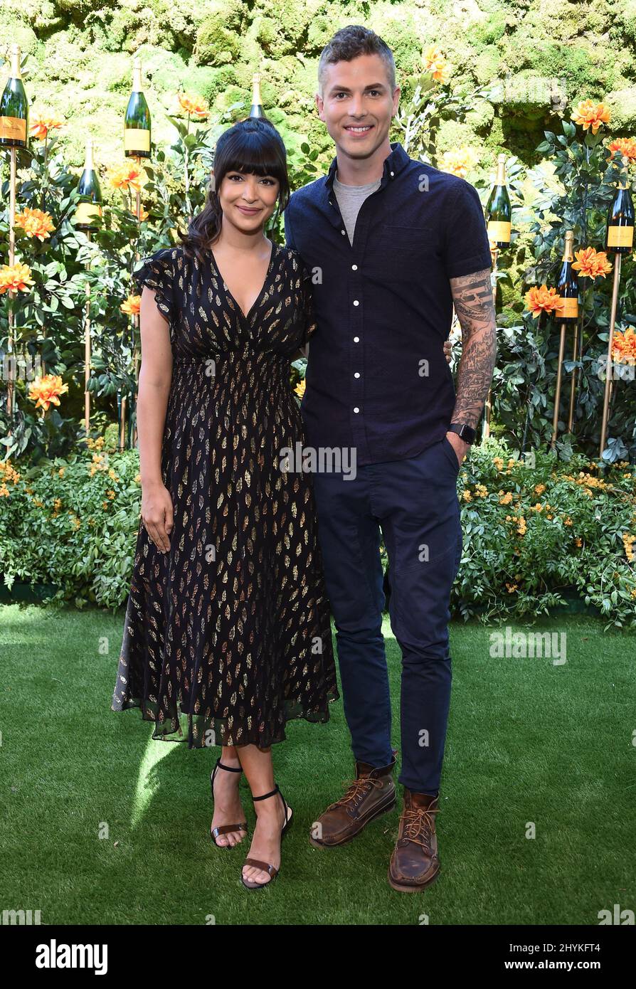 Hannah Simone and Jesse Giddings arriving to the Veuve Clicquot Polo ...
