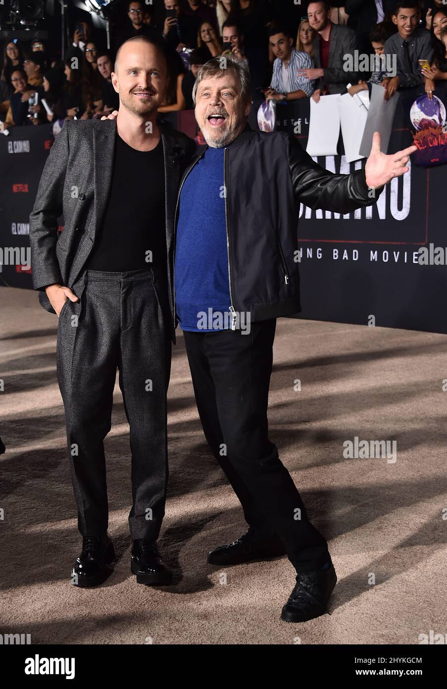 Aaron Paul and Mark Hamill at the premiere of "El Camino: A Breaking ...