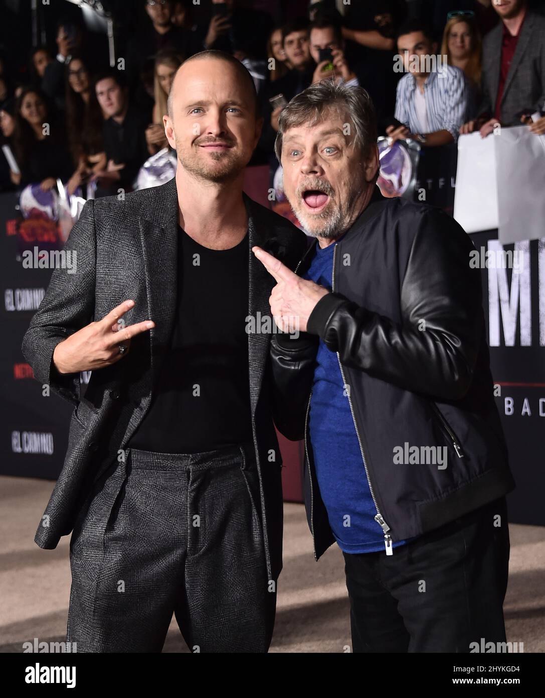 Aaron Paul and Mark Hamill at the premiere of "El Camino: A Breaking ...