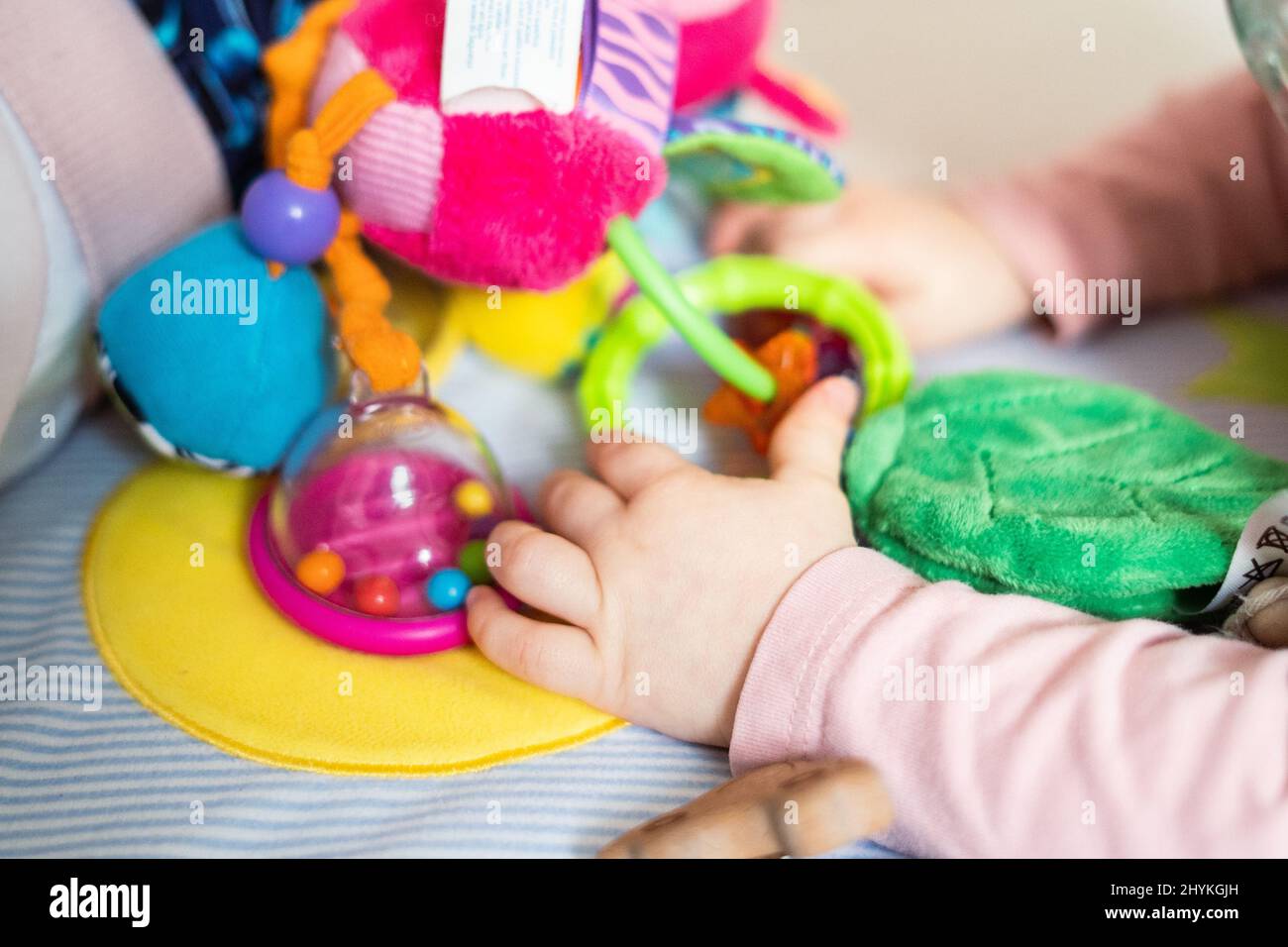 Baby, toodler playing with toys, close up picture, hands only Stock ...