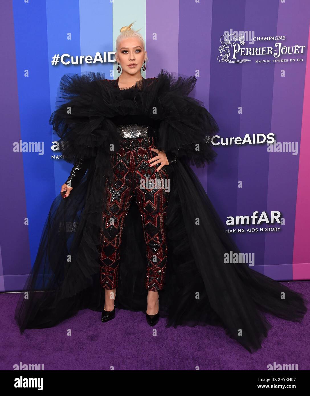 Christina Aguilera at the 2019 amfAR Gala Los Angeles held at Milk ...