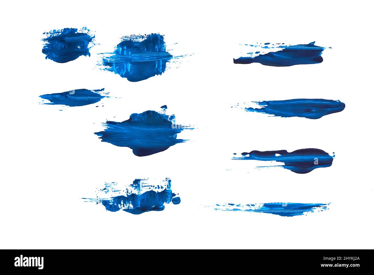 blue strokes of paint isolated on white background. High quality photo ...